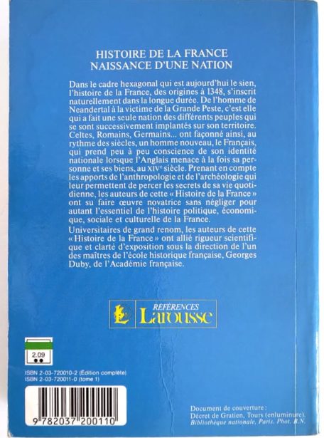 Histoire de la France de 1348 à 1852 - Georges DUBY